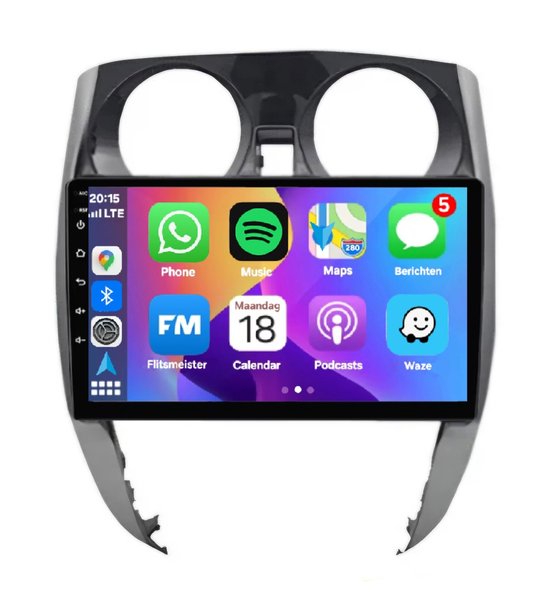 Autoradio 4/64 met Carplay en Android auto | Geschikt voor Nissan Note ...