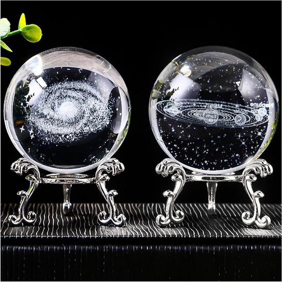 2-delige Galaxy Planets Model Crystal Ball Ornaments 3D Crystal Planet ...