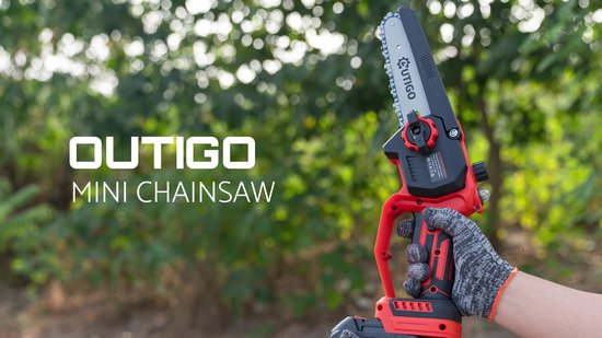 OUTIGO Mini-kettingzagen met accu, 6 inch elektrische kettingzaag met 2 ...