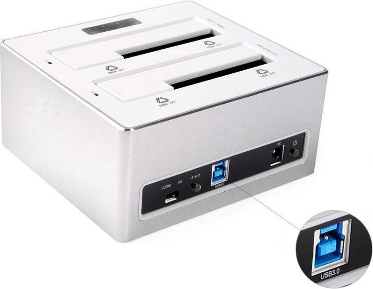 Orico Dual Bay Docking station 2.5/3.5 inch HDD/SDD met 1-1 Clone | bol.com