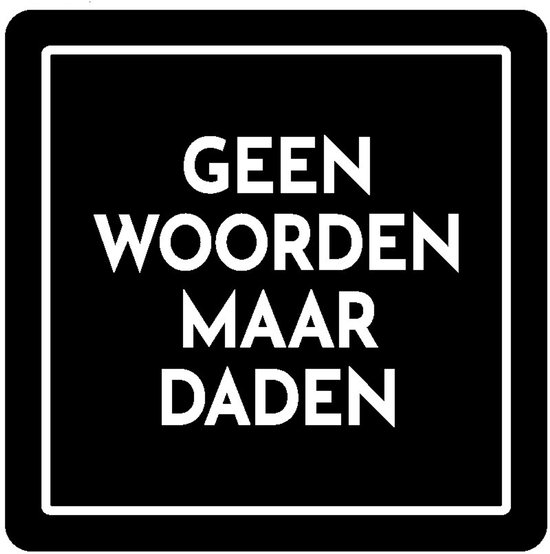 Onderzetters met Rotterdamse Tekst – Set van 6 – “GEEN WOORDEN MAAR ...