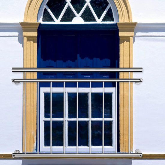 Aufun Frans Balkon Rvs Reling 128 X 90 Cm Terrasreling Met 9 Vulstaven ...