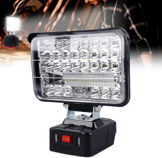 Acculamp 18 V werklamp 48 W 3800 lm zaklamp bouwplaatslamp accukoplamp ...