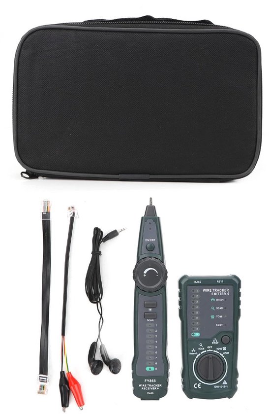 Multifunctionele Kabeltester voor RJ45, RJ11 en BNC - Draad Tracker Kit ...