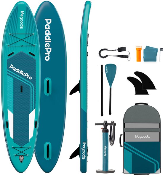 LifeGoods SUP Board Tandem - 2 Personen - 220 KG Draagkracht - 381 x 86 ...