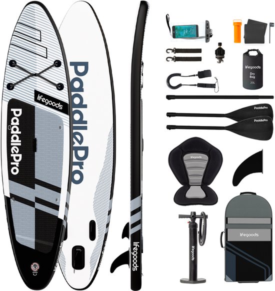 LifeGoods PaddlePro SUP Board Pro - Pro Set - Met Zitje - Opblaasbaar ...