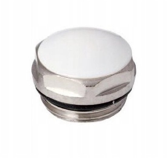 Radiatorconnect blindstop O-ring afdichting met wit deksel 1/2".. | bol