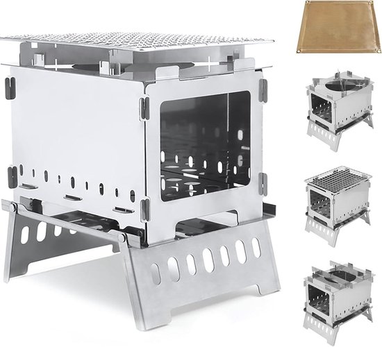 Mini-houtkachel opvouwbaar draagbaar klein bushbox voor outdoor koken ...