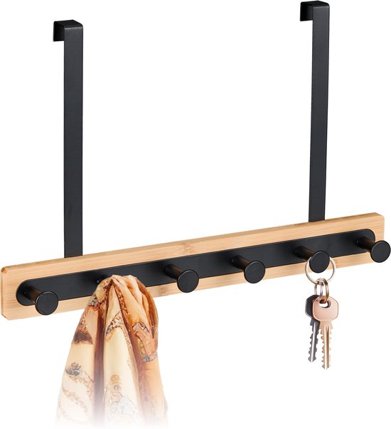 deurkapstok opdekdeur - met 6 haken - voor 2 cm - hangend | bol