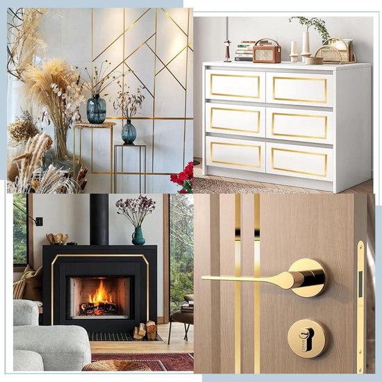 - Flexibele Gouden Sierlijst 5 m x 15 mm - Zelfklevend en Decoratief ...