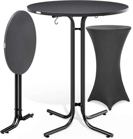 Casaria Statafel inkl. hoes - Inklapbaar 80x110cm Metaal - Grijs | bol