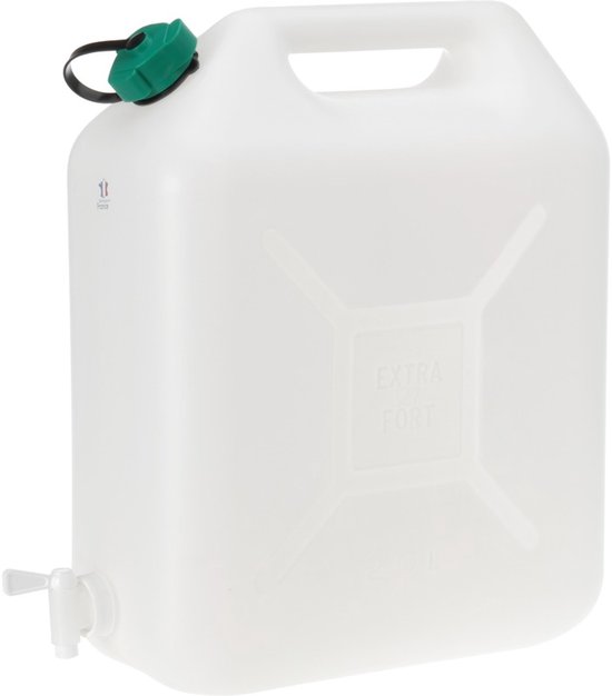 EDA water jerrycan met inhoud 20 liter - kunststof - transparant - met ...