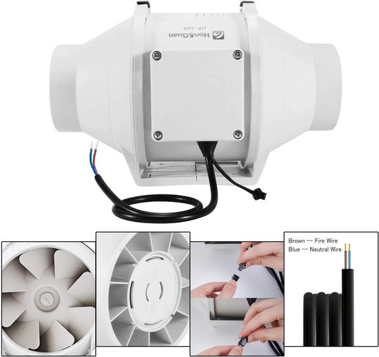 125 mm 310 m³/uur regelbare buisventilator met intelligente schakelaar ...