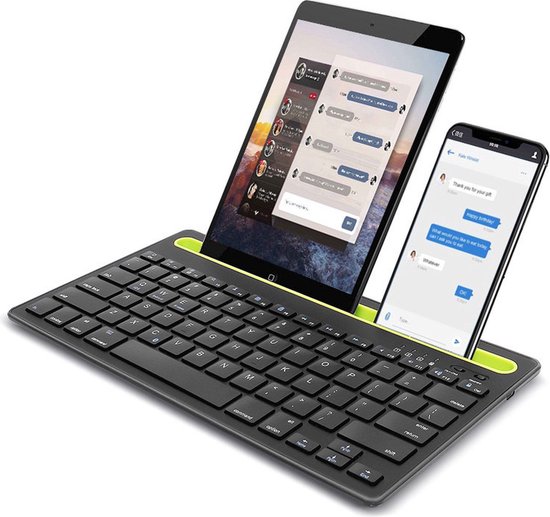 Bluetooth iPad Toetsenbord-Draadloos toetsenbord - Dubbele Bluetooth -Meerdere... | bol