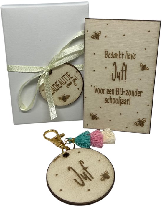 Cadeaudoosje Juf | bij-zonder| BEIGE | liefste juf | einde schooljaar ...