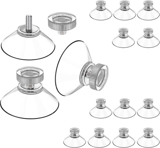 Transparante Zuignappen 50 mm - 15 Stuks met Schroefdraad voor Badkamer ...