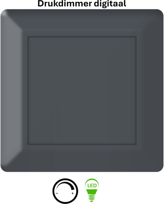 Freelux Drukknop | led-lichtschakelaar | 230VAC/10A | Antraciet mat ...