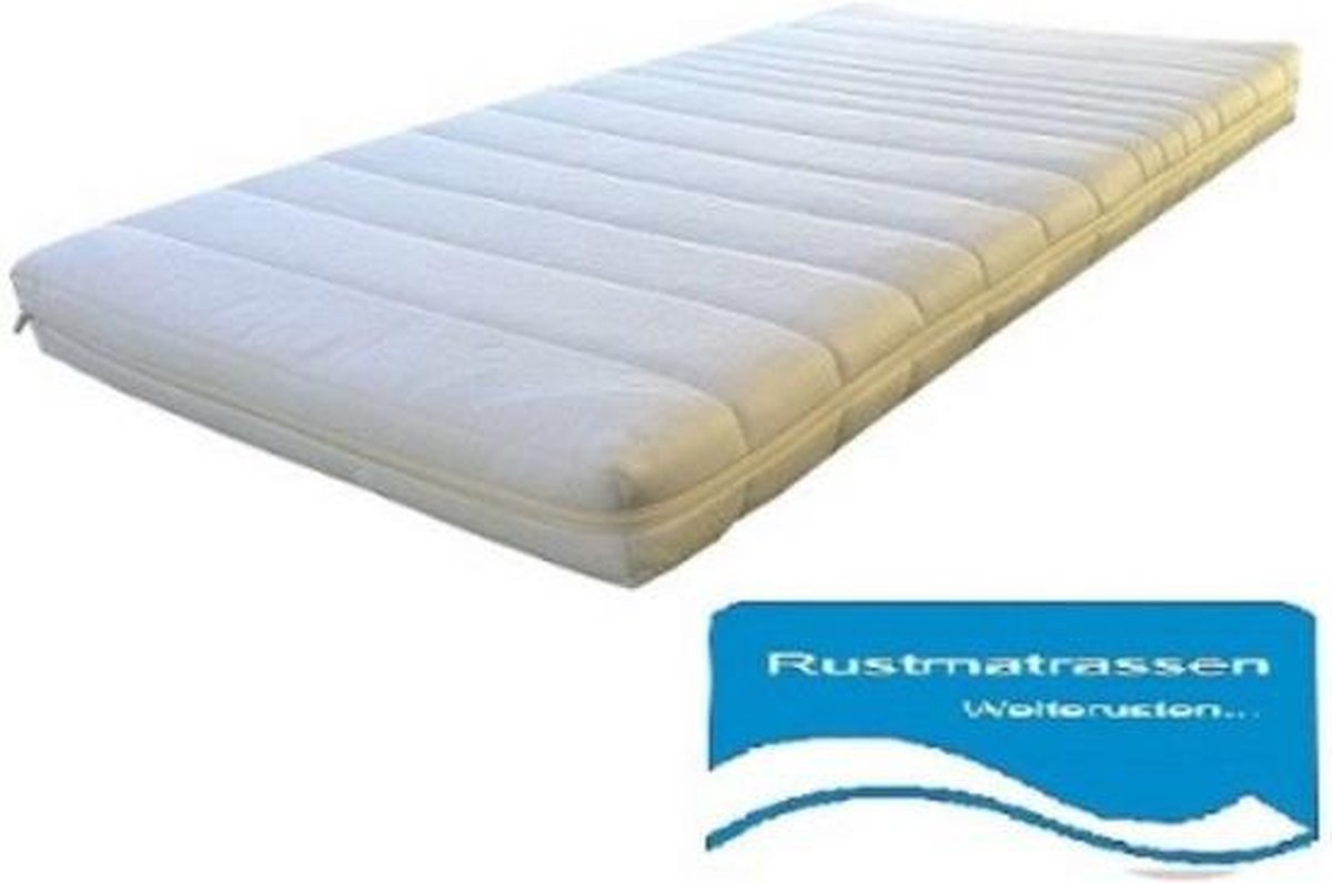 Matras 70x140 x14cm met anti-allergische wasbare Badstof hoes met rits ...