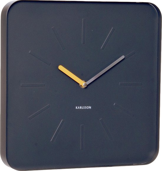 Karlsson Cube - Klok - Vierkant - Metaal - 30x30 cm - Grijs | bol