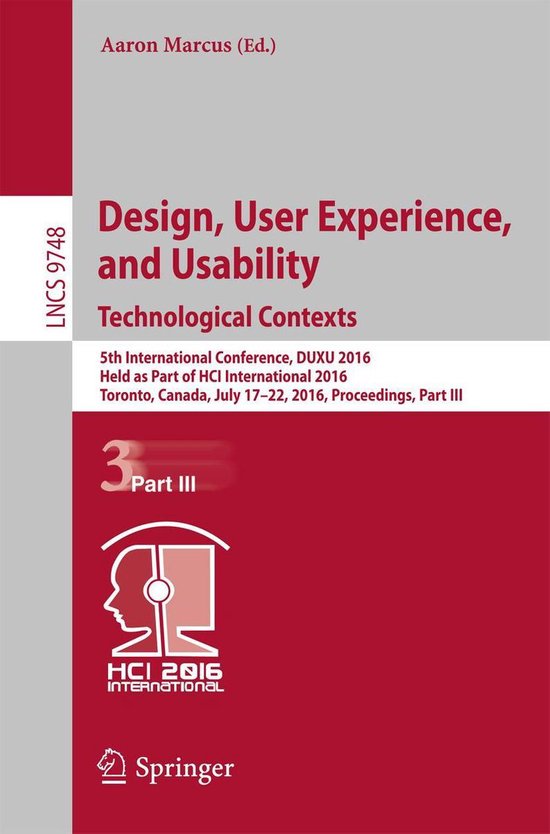 Lecture Notes in Computer Science 9748 - Design, User Experience, and ...
