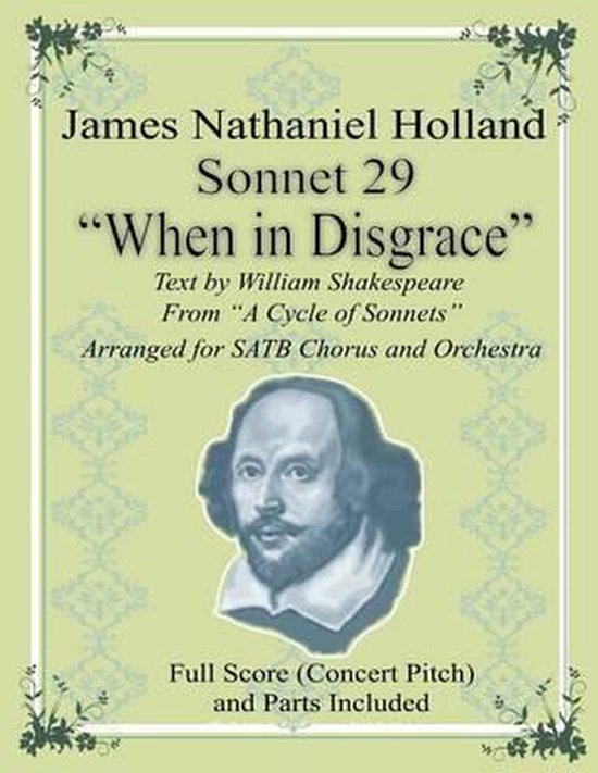 Sonnet 29 When in Disgrace, William Shakespeare | 9781539441298 ...