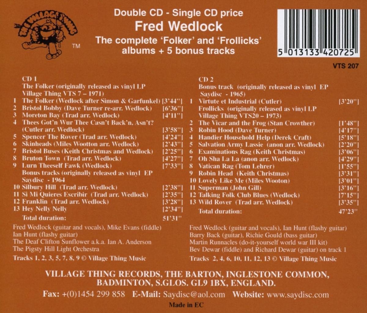 Fred Wedlock, Evans, Hunt, ... - Wedlock: The Complete Folker & Frol ...