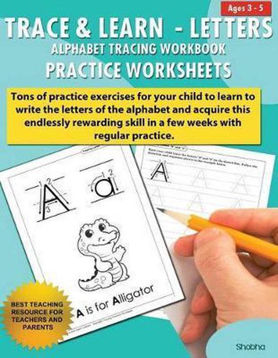 Trace & Learn Letters Alphabet Tracing Workbook Practice Worksheets ...