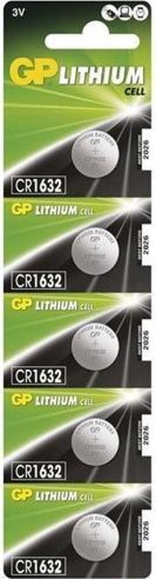 50 Stuks (10 Blisters a 5st) - GP CR1632 125mAh 3V Lithium Knoopcel Batterij | bol.com