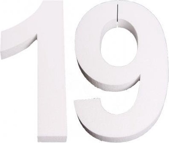 Piepschuim 19 cijfer 25 cm | bol.com