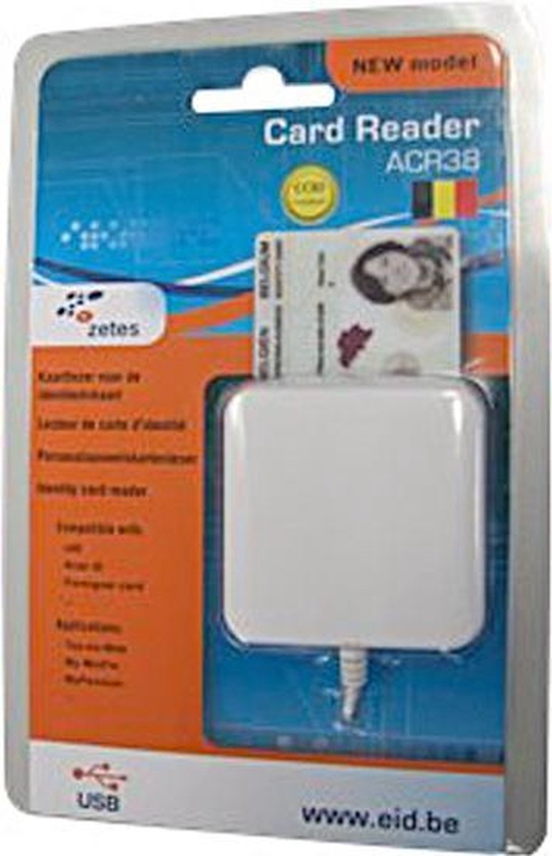 Zetes ACR38 Smart card & eID kaartlezer - USB - Wit | bol.com