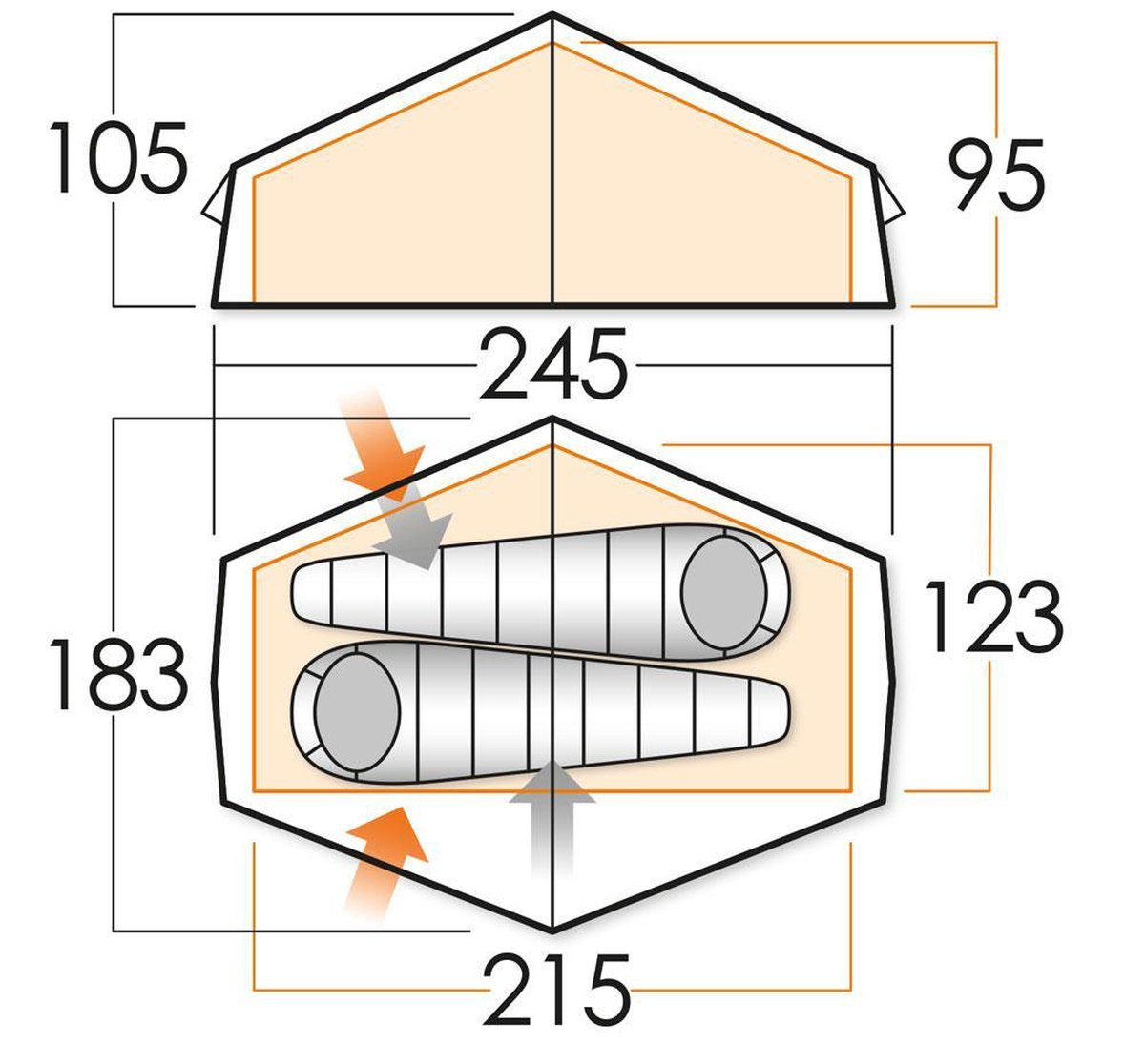 Vango Zenith 200 tunneltent groen | bol.com