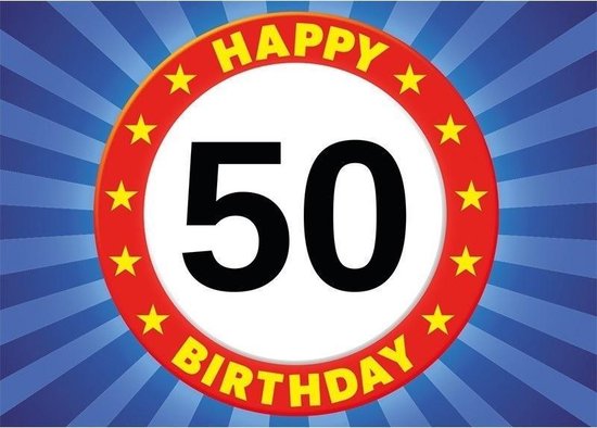 50 jaar leeftijd sticker verkeersbord 7,5 x 10,5 cm - 50 jaar ...