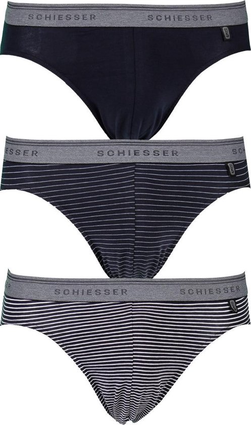 Schiesser 3-pack Rio Slips Blauw Maat S | bol