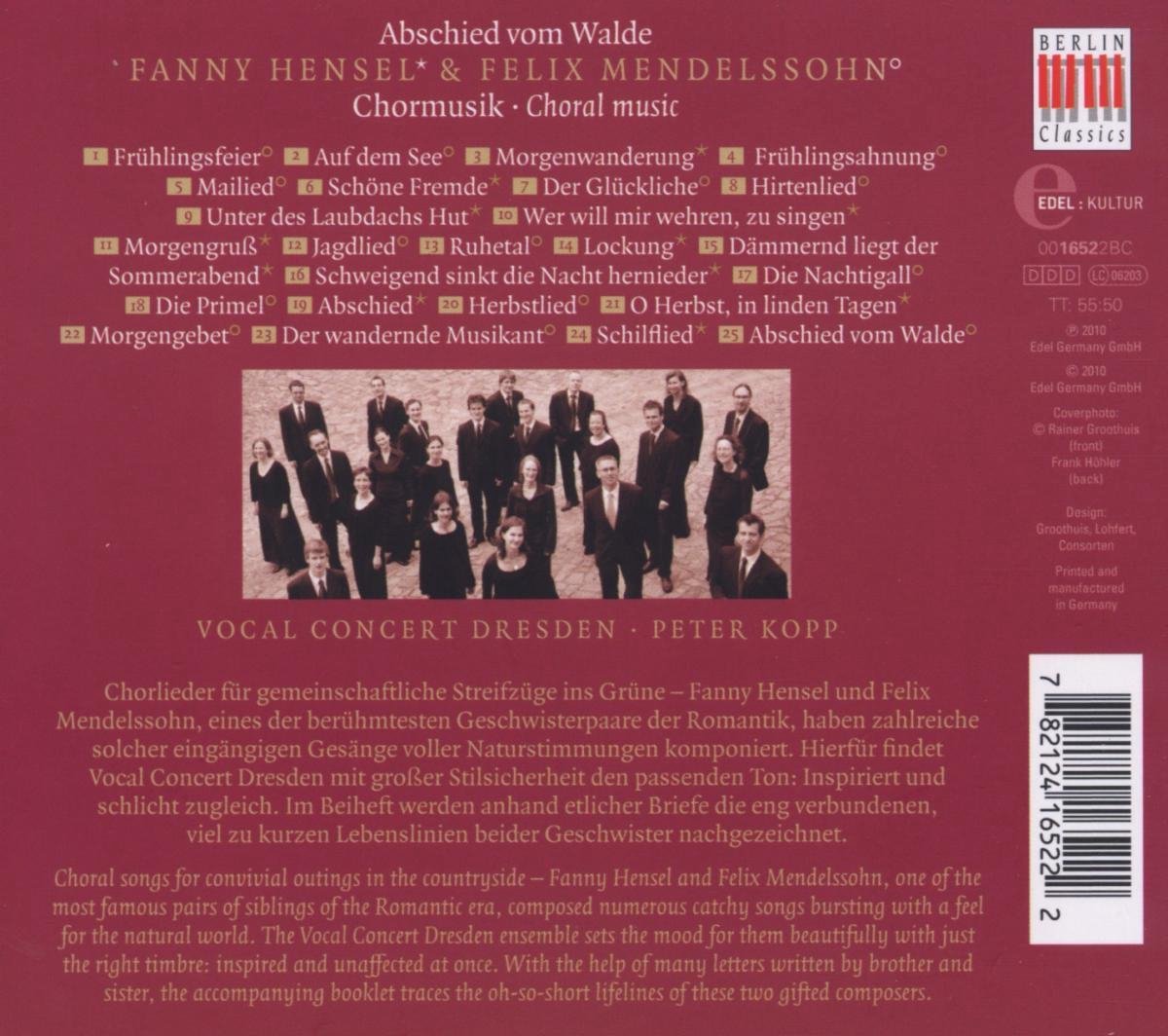 Mendelssohn & Hensel: Abschied Vom Walde; Vocal Co, Peter Kopp | CD ...