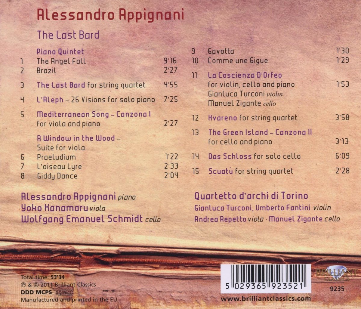 Alessandro Appignani - Appignani; The Last Bard, Wolfgang Emanue | CD ...