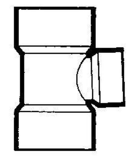 PVC Verloop T-Stuk 88° 3 x mof 110 x 40 mm | bol