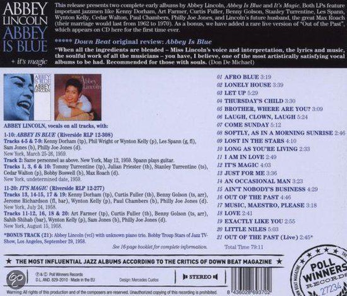 Abbey Is Blue / It's Magic, Abbey Lincoln | CD (album) | Muziek | bol.com