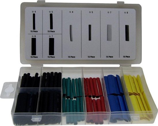 120 Delig krimpkous set kleur assortiment in opberg box | bol