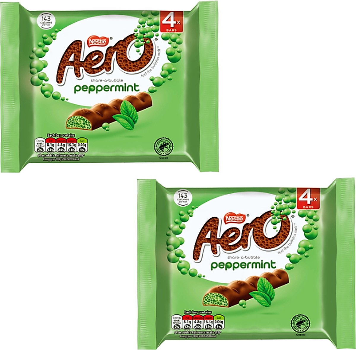 Nestle Aero Peppermint - 4 in a Pack (4x27g = 108g) x 2 Packs | bol