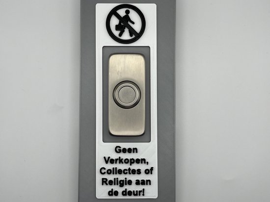 3D Doorbell Art - Aan de deur wordt niet gekocht - Zwart op Wit - Geen ... 3D Doorbell Art - Aan de deur wordt niet gekocht - Zwart op Wit - Geen ...