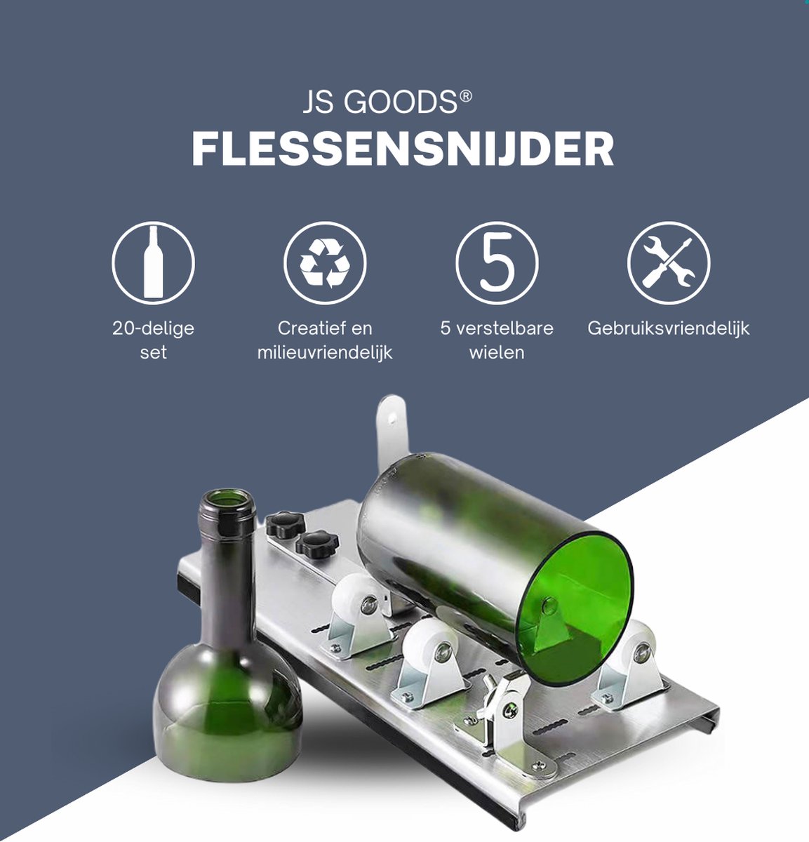 Professionele flessnijder – 20 Delig - Flessensnijder – Glassnijder ...