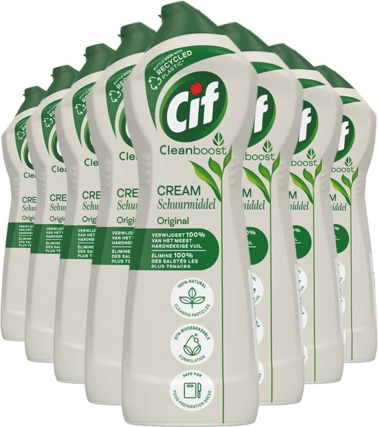 Cif CleanBoost Cream Original Schuurmiddel - 8 x 750 ml ...