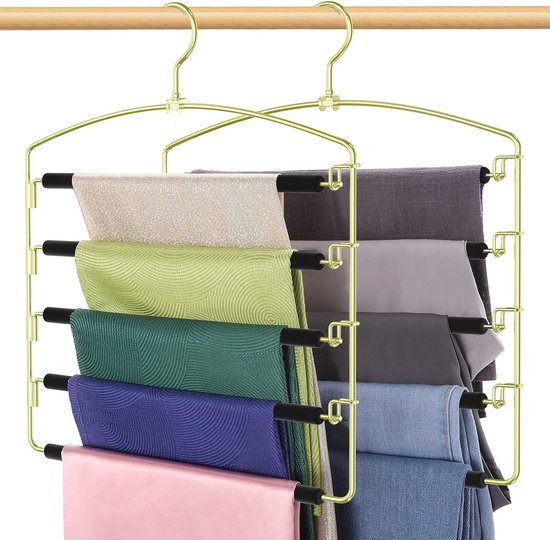 Broekhangers 2 Stuks Ruimtebesparend Meervoudige Kleerhangers Van Broekhangers 2 Stuks Ruimtebesparend Meervoudige Kleerhangers Van