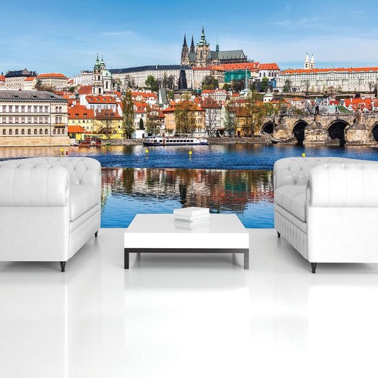 Fotobehang - Vlies Behang - Praag - Brug in Praag - Stad - 368 x 280 cm ...