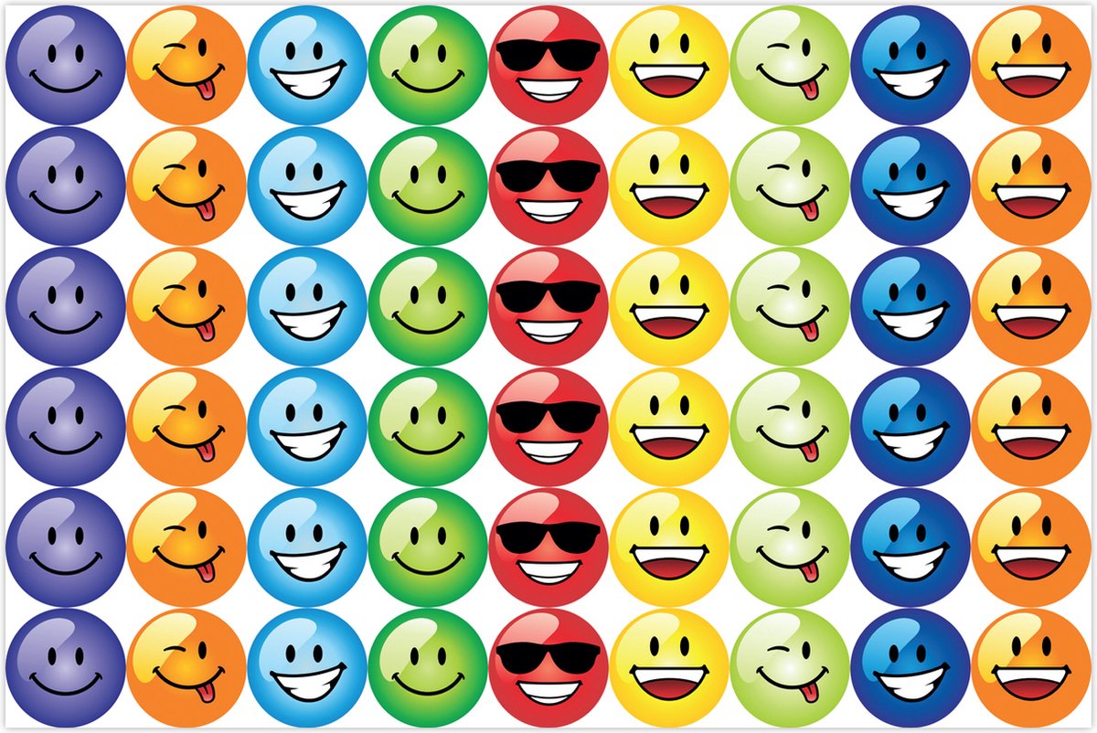 Stickervellen Smiley Beloningsstickers - 270 stickers 19 mm - Kinderen ...