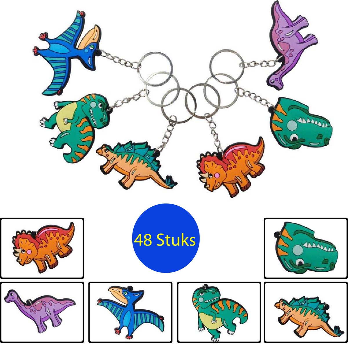 Sleutelhanger Dinosaurus 48 STUKS - Sleutelhangers - Uitdeelcadeaus ...