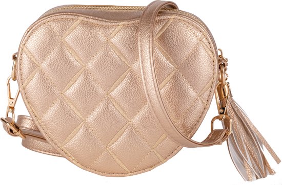 Nouka Gouden Kleine Hartjes Dames Tas - Schoudertas – Crossbody ...
