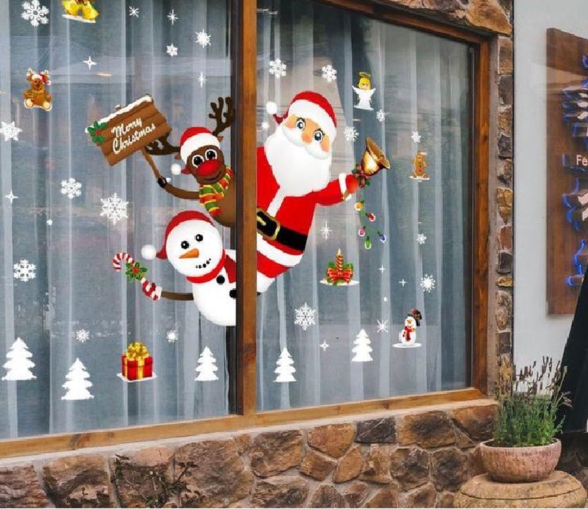 Raamstickers Kerst - 60 x 90 cm - Raamdecoratie Kerst | bol.com