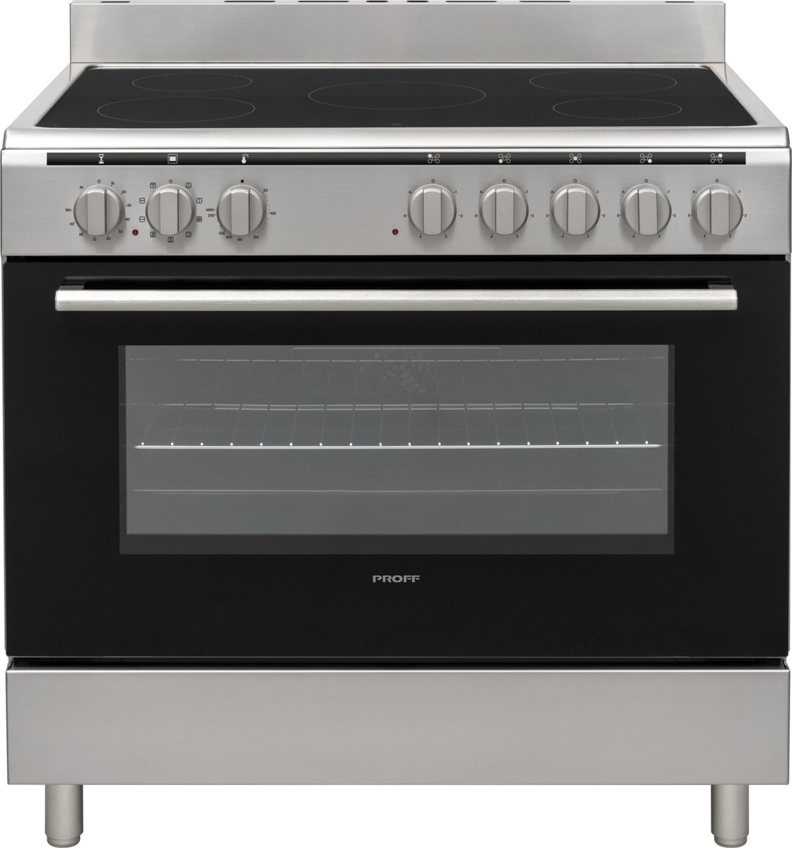 Proff FSVC-9060X keramisch vrijstaand fornuis RVS 90CM breed met ...