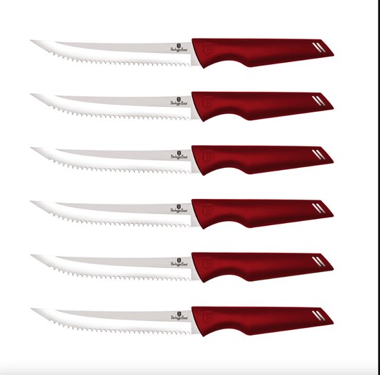 Steak Knife Set Berlinger Haus BH-2781 Burgundy - Steakmessen - 6 stuks ...
